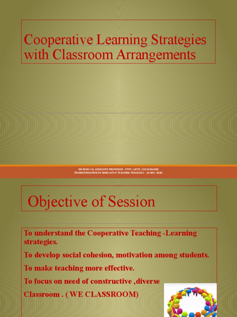 Cooperative Learning Strategies With Classroom Arrangements | PDF