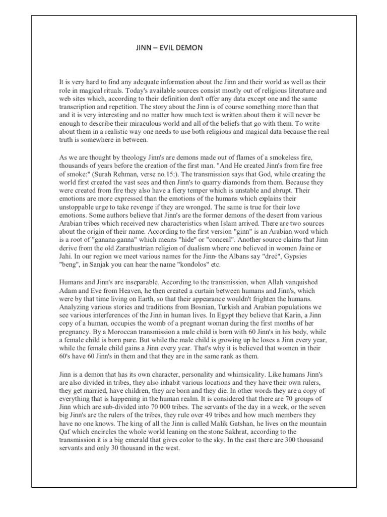 Jinn | PDF | Jinn | Demons
