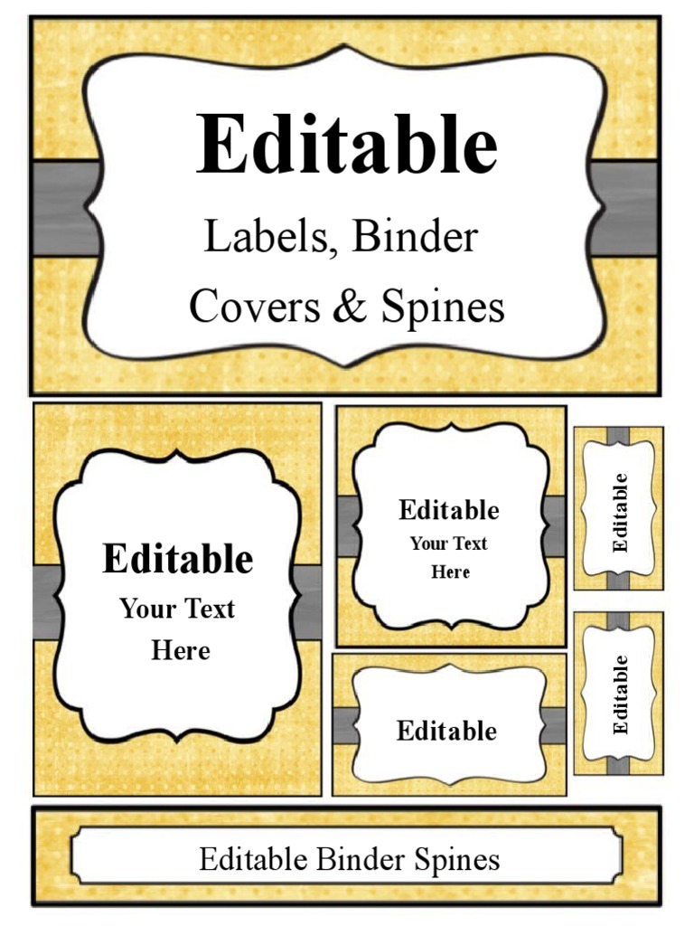 Editable: Labels, Binder Covers & Spines | PDF | Language Arts & Discipline