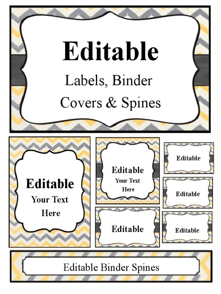 Editable: Labels, Binder Covers & Spines | PDF