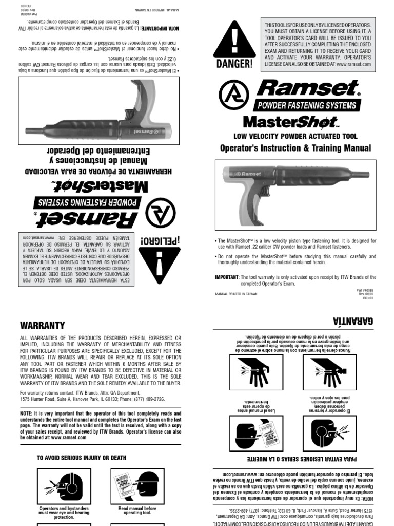 Manual Pistola Ramset PDF | PDF | Naturaleza