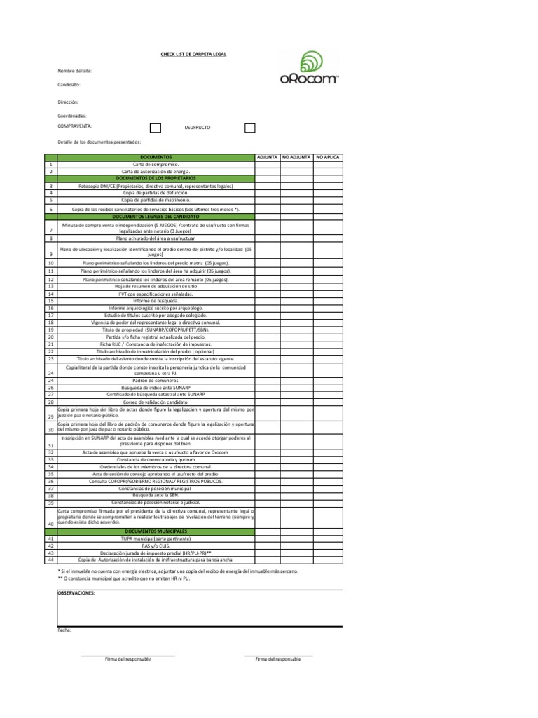 CHECK LIST - PN Y PJ - f1 | PDF | Información del gobierno | Ley común