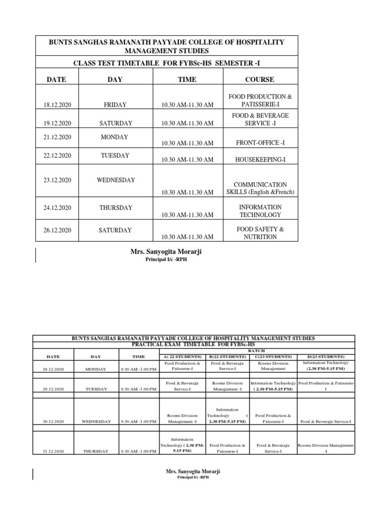 Sem I Timetable PDF | PDF | Food And Drink | Foods