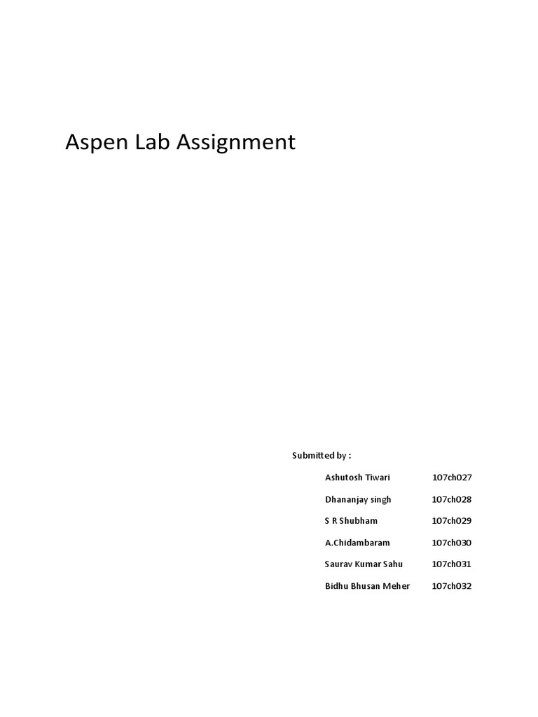 Aspen Lab Assignment | PDF