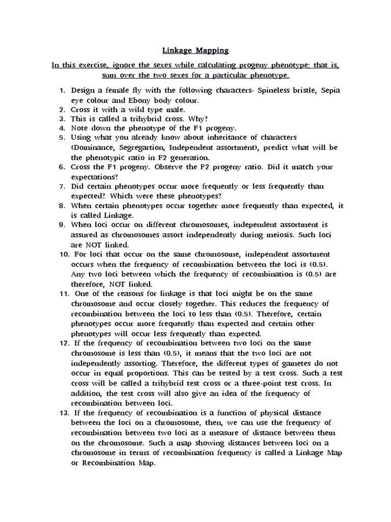 Linkage Mapping | PDF | Genetic Linkage | Organisms