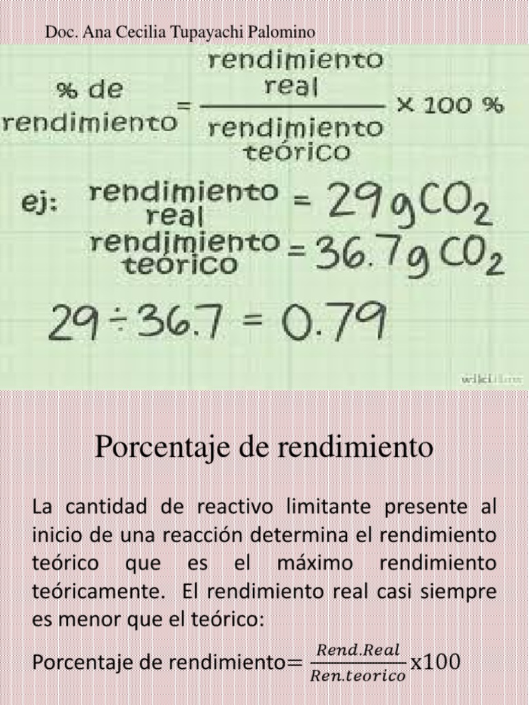 Porcentaje de Rendimiento | PDF | Ciencia y matemáticas