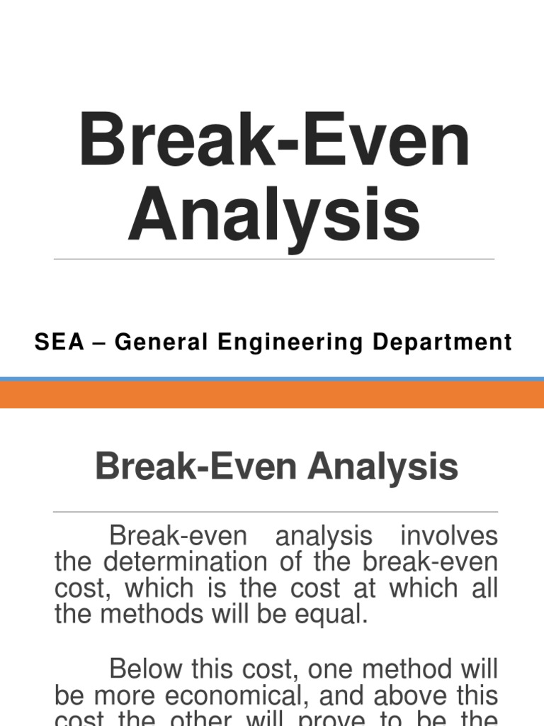 Lesson 11 Break Even Analysis Pdf Financial Accounting Market