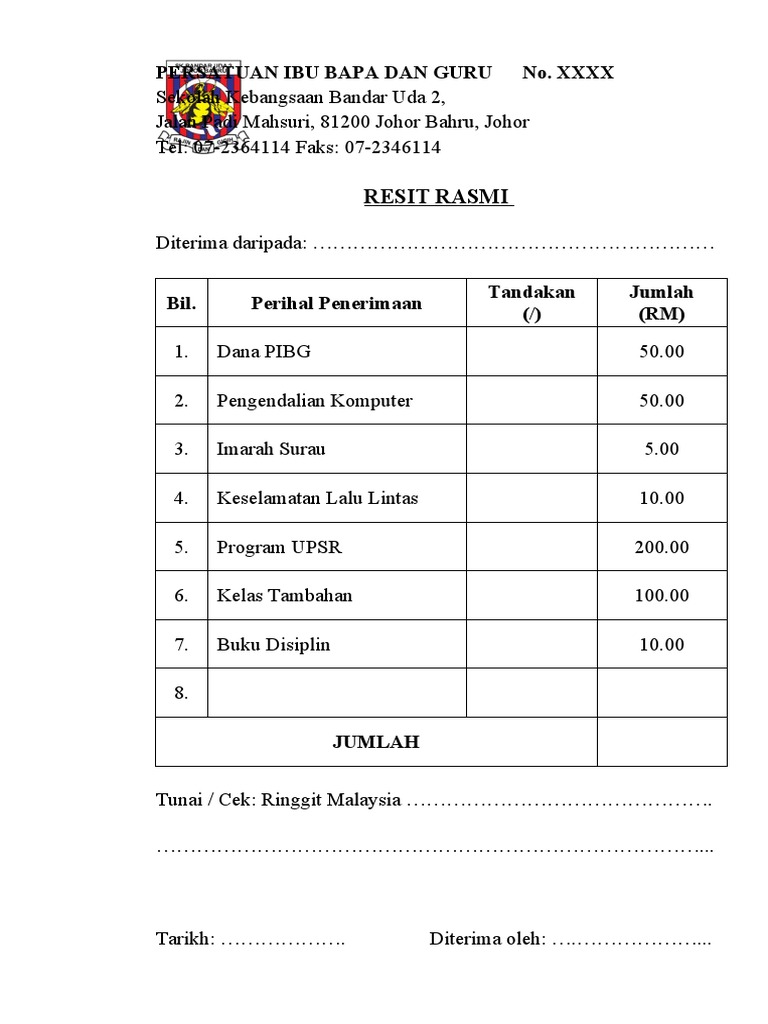 Resit Rasmi 1 | PDF