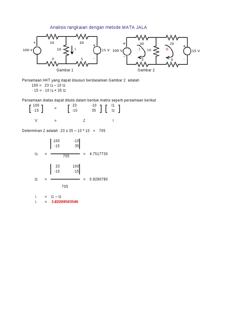 (23-10 I1. Analisis Rangkaian Dengan Metode MATA JALA. Gambar 1 Gambar ...