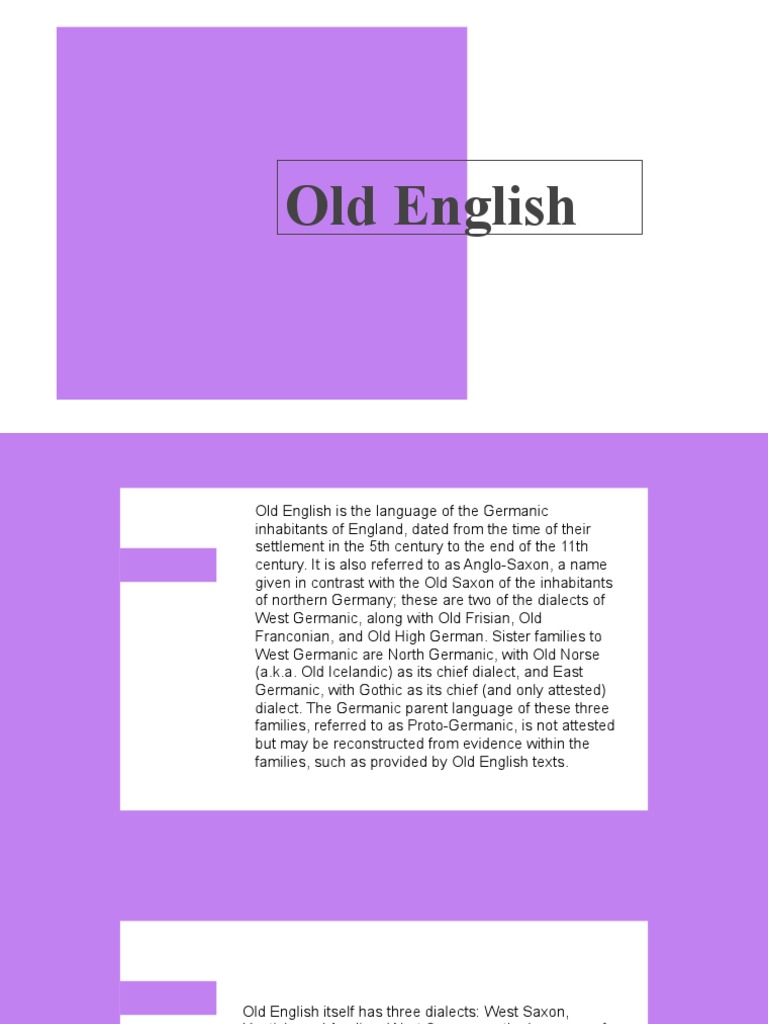 Old English | PDF | Grammatical Gender | English Language