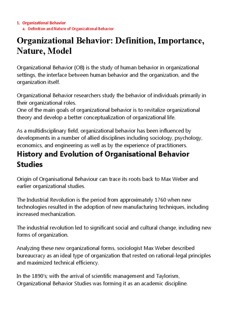 Organizational Behavior | PDF | Organizational Behavior ...
