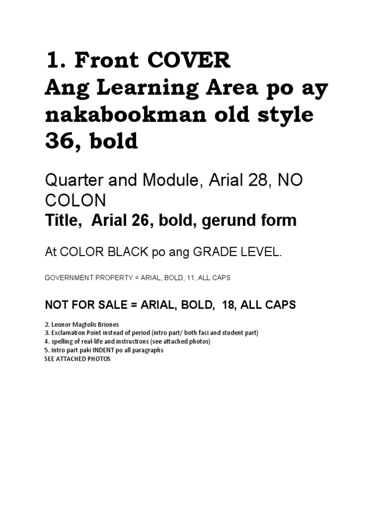 Technical Layout For Sdo Bulacan Modules | PDF