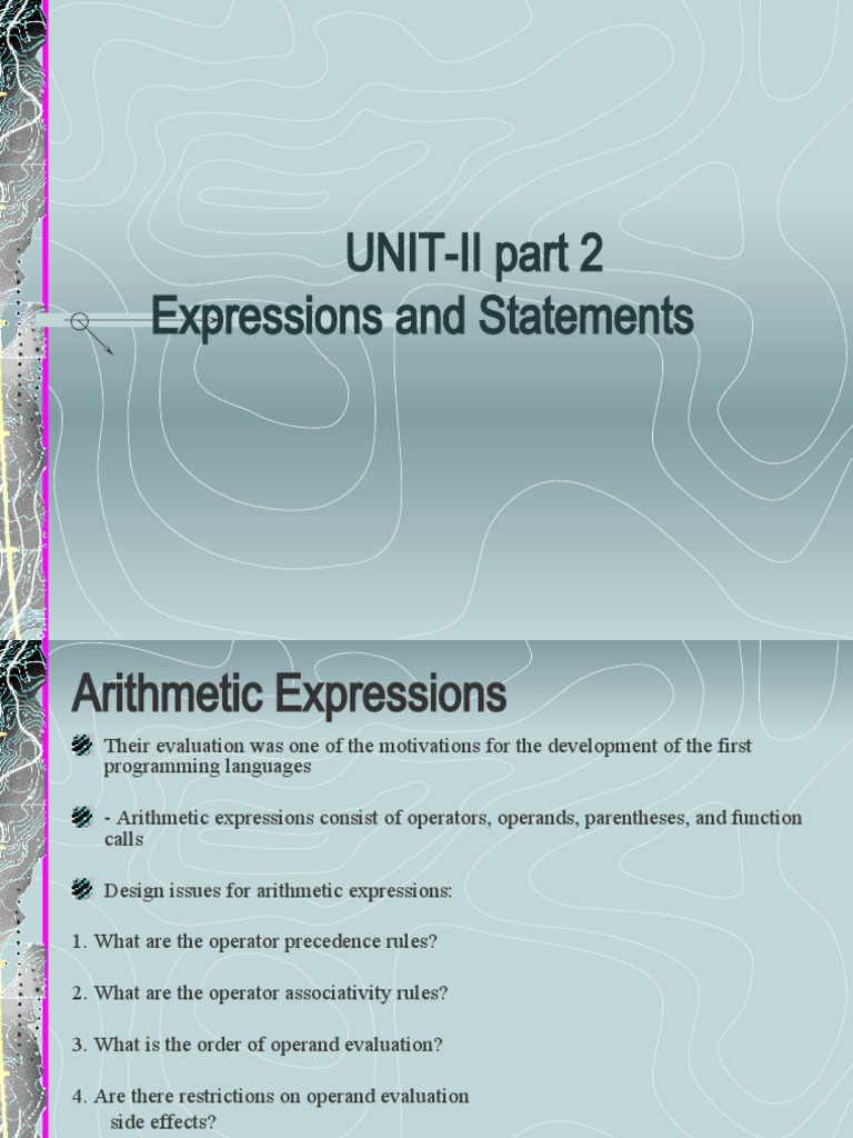 Unit Ii Part 2 Expressions And Statements Pdf Control Flow Boolean Data Type