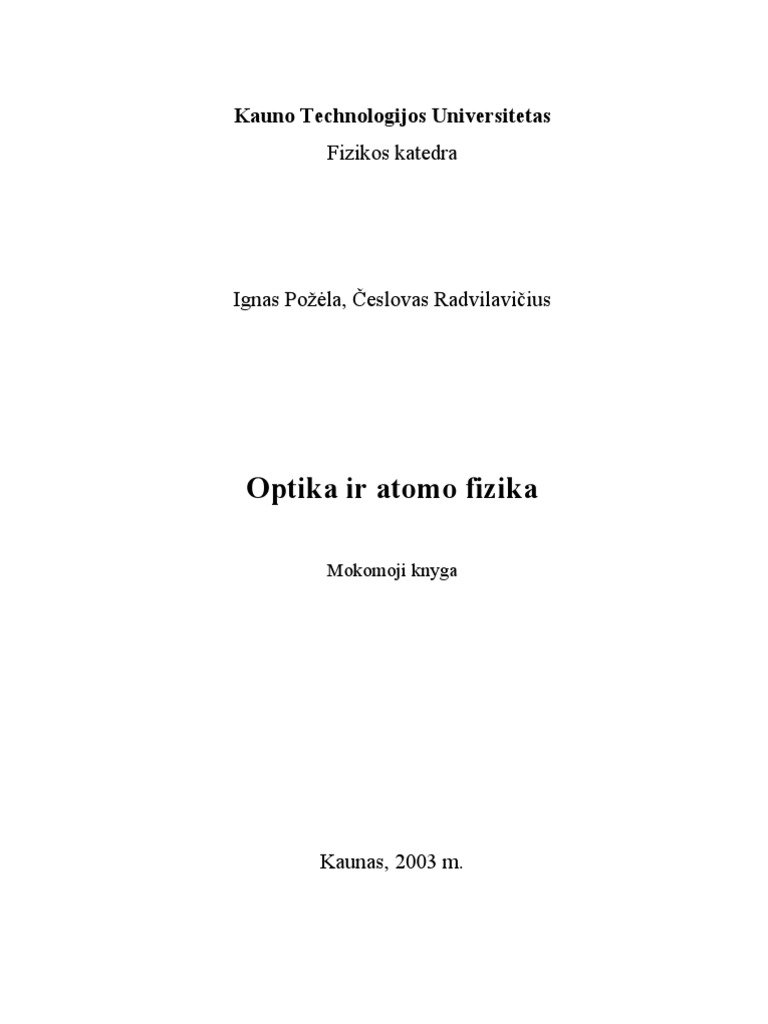 Optika Ir Atomo Fizika | PDF