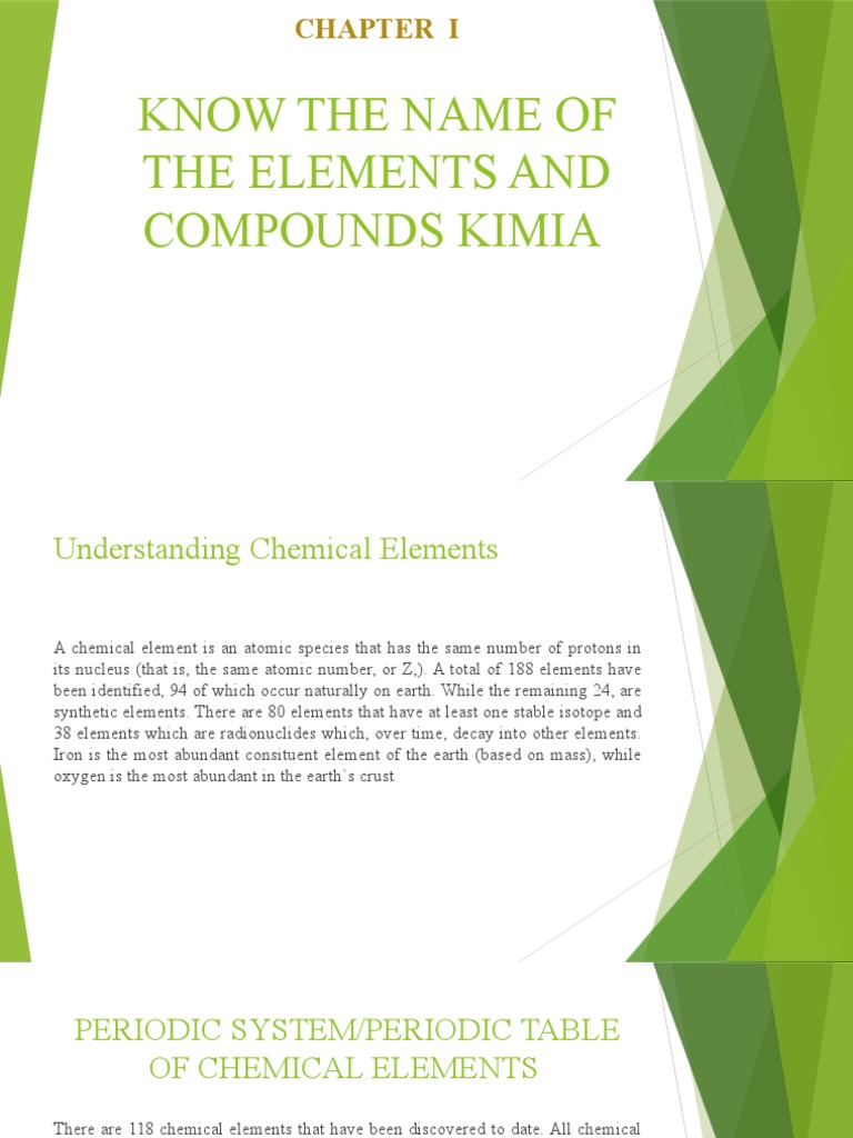 Know The Name of The Elements and Compounds Kimia | PDF | Silicon | Oxide