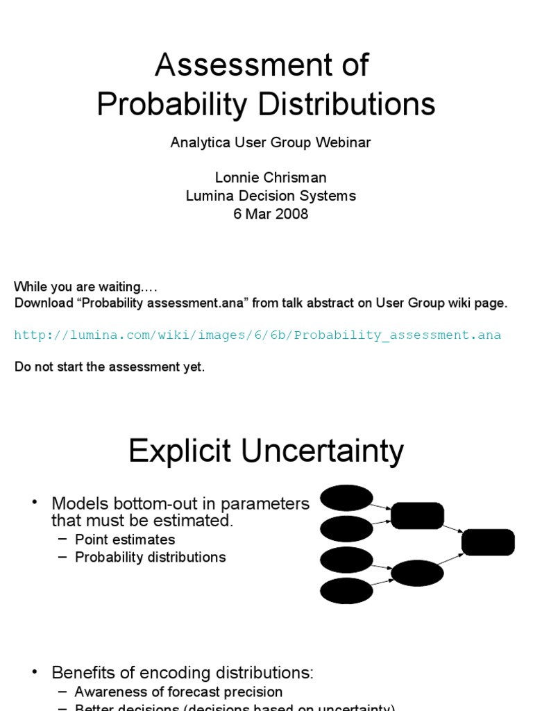 Assessment of Probability Distributions: Analytica User Group Webinar ...