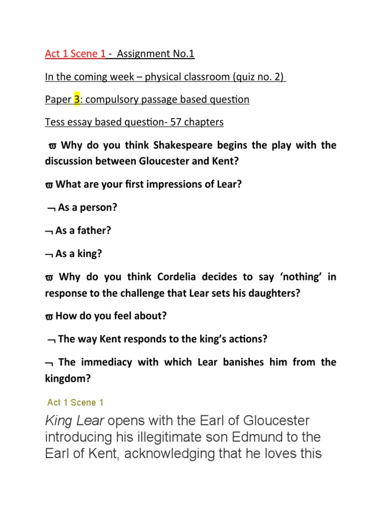 Act 1 Scene 1 King Lear | PDF | King Lear