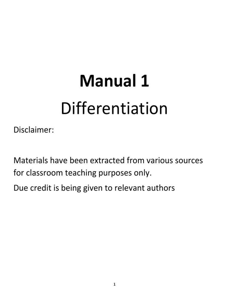 2020 MAM Manual 1-Part 1 Notes and Exercises | PDF | Derivative ...