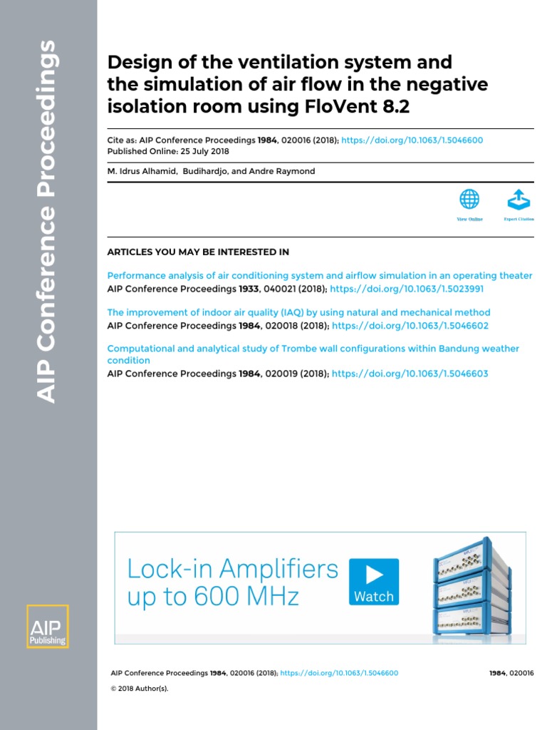 Design of The Ventilation System and The Simulation of Air Flow in The ...