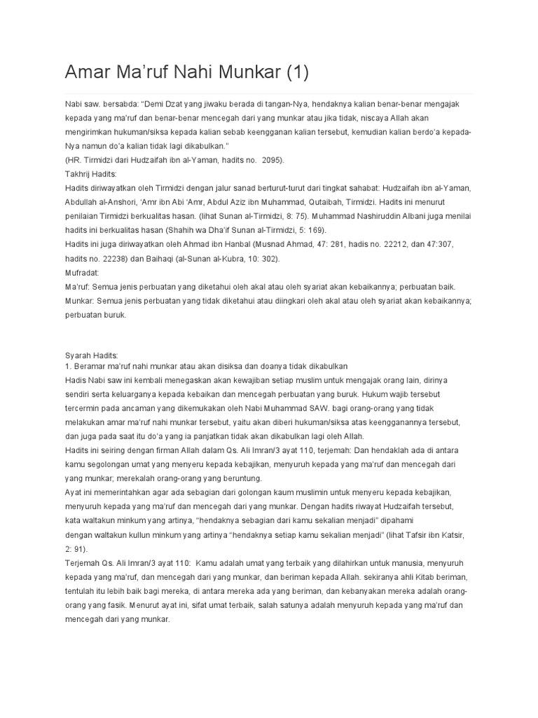 Amar Ma'ruf | PDF | Agama & Spiritualitas