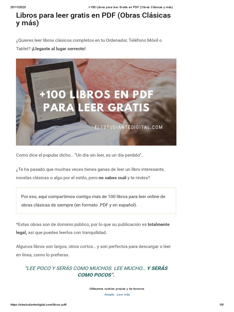 +100 Libros para Leer Gratis en PDF (Obras Clásicas y Más) | PDF | Guy ...