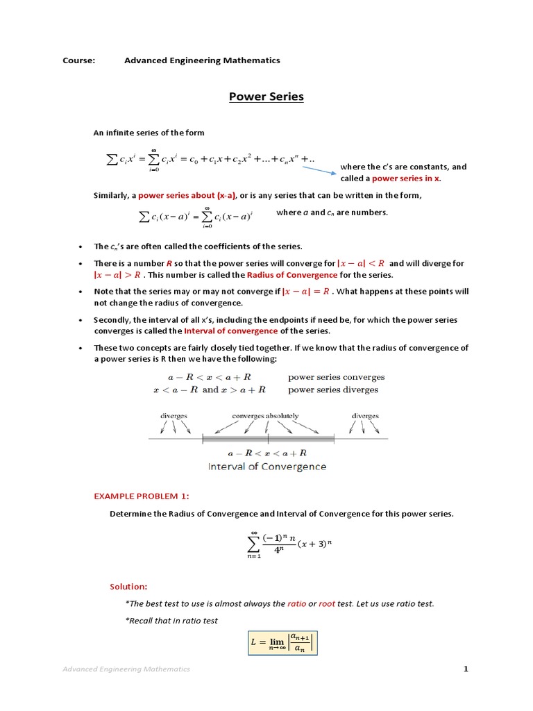 Power Taylor Fourier 5ec0f959eae9b | PDF | Power Series | Limit ...