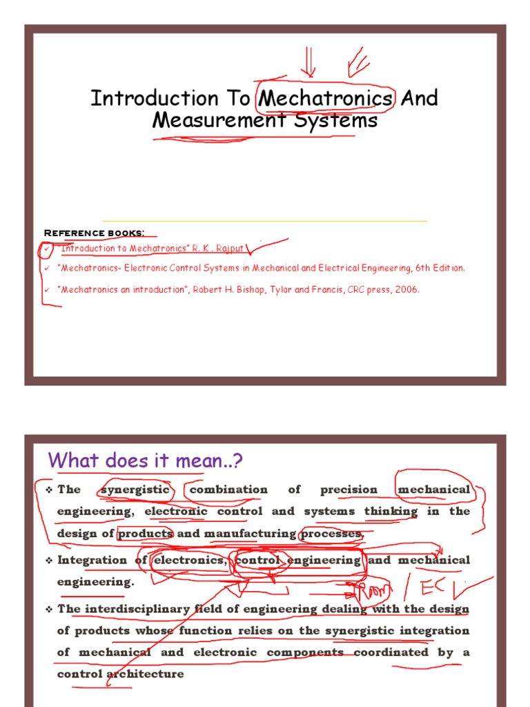 Introduction To Mechatronics and Measurement Systems: Reference Books ...