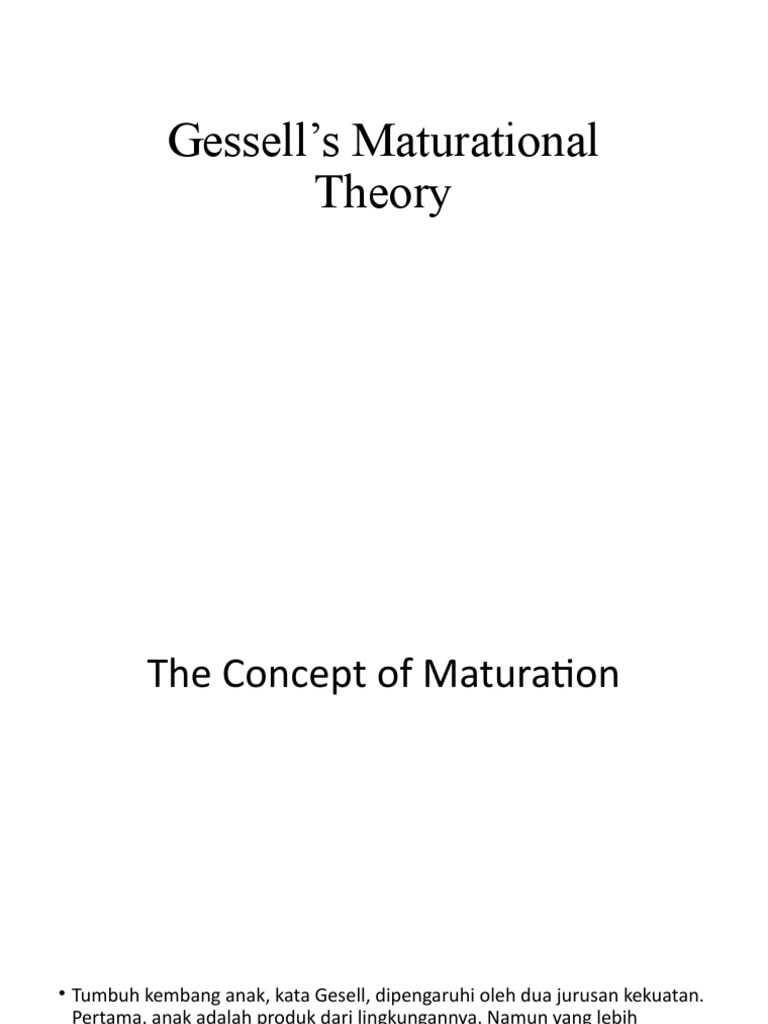 Gessell's Maturational Theory | PDF