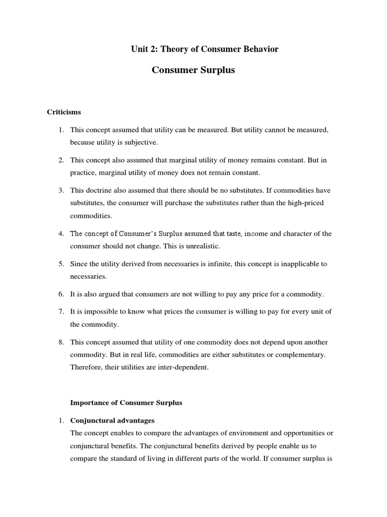 Theory of Consumer Behavior | PDF | Economic Surplus | Subsidy