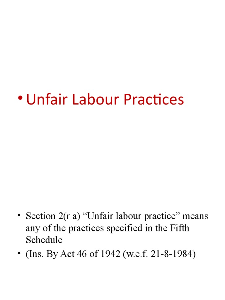 Unfair Labour Practices Explained | PDF | Strike Action | Trade Union