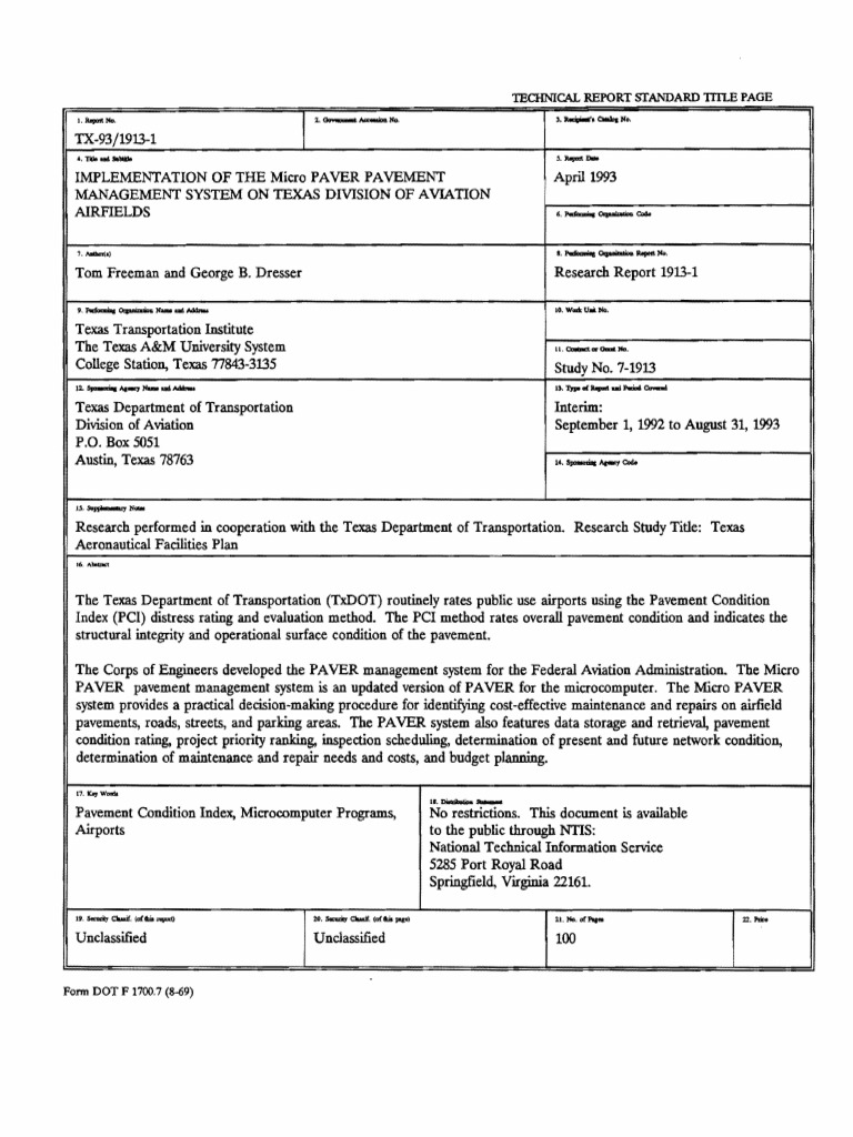 Micropaver Reasearch Report | Download Free PDF | Ounce | Road Surface