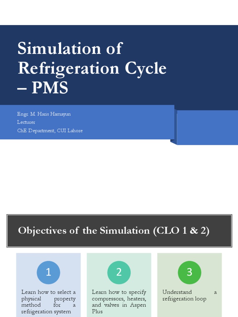 Simulation of Refrigeration Cycle - PMS | PDF