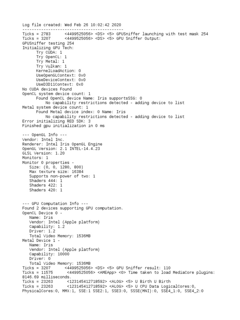 Adobe Media Encoder Log | PDF | Graphics Processing Unit | Computer Hardware