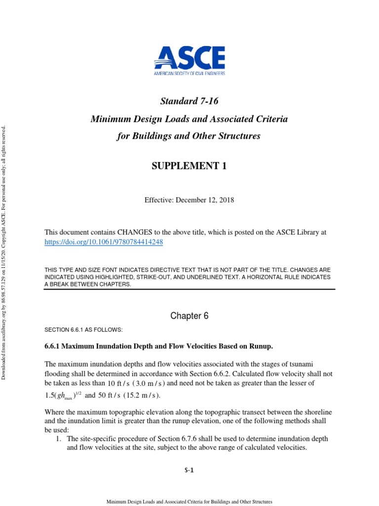 ASCE 7-16 Supplement 1 | Download Free PDF | Storm Surge | Flood