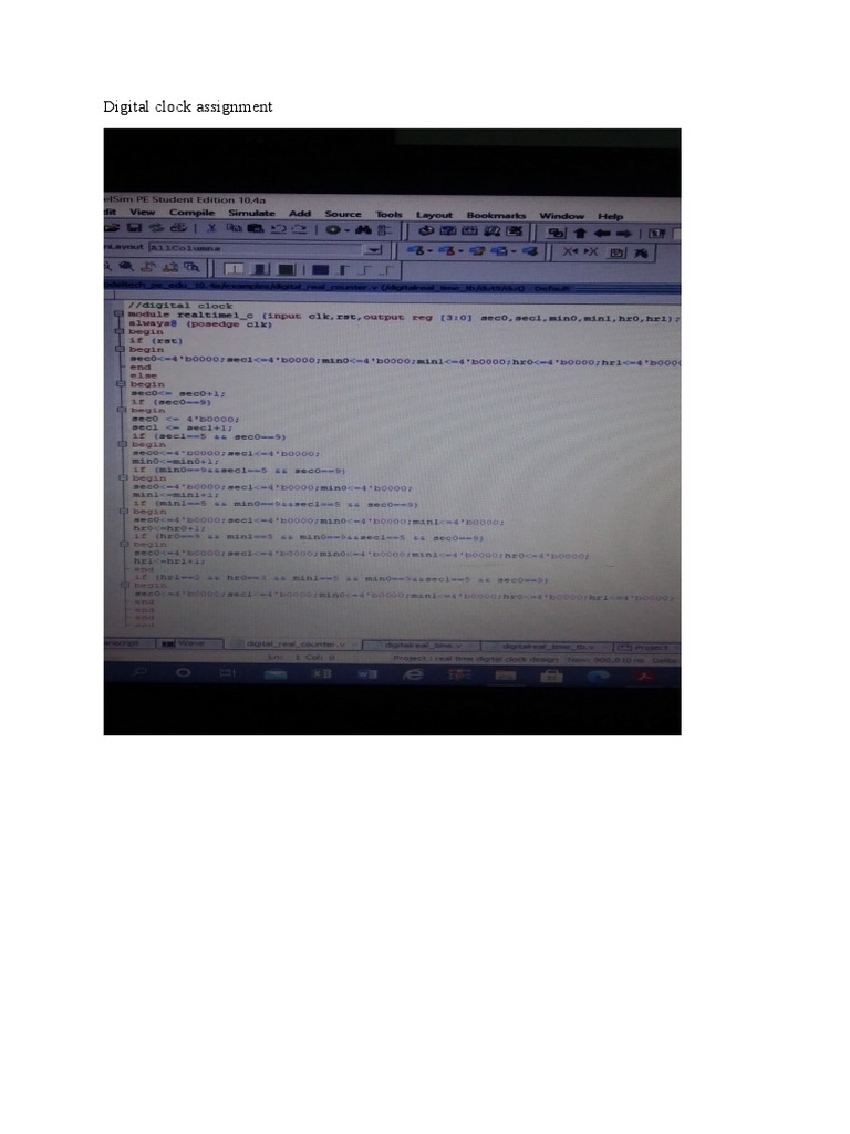 Digital Clock Assignment PDF | PDF