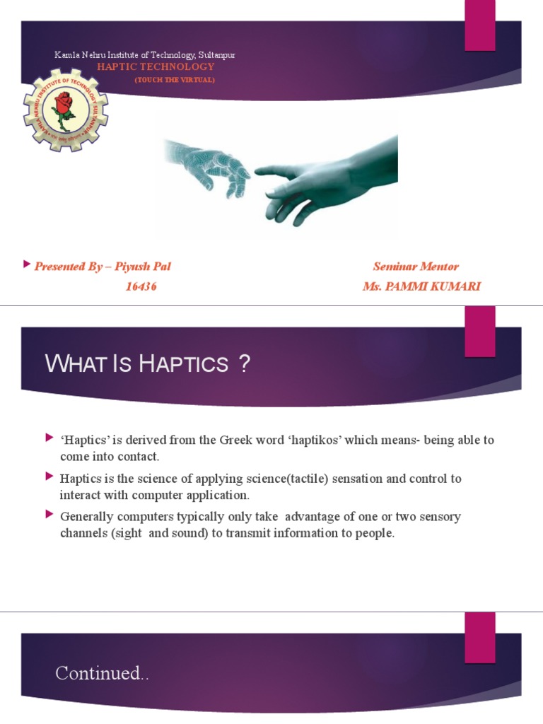 HAPTIC | PDF | Somatosensory System | Cognitive Science