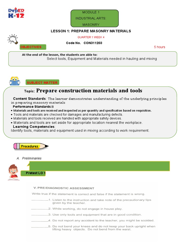 Module - Masonry 9 WEEK 4 | PDF