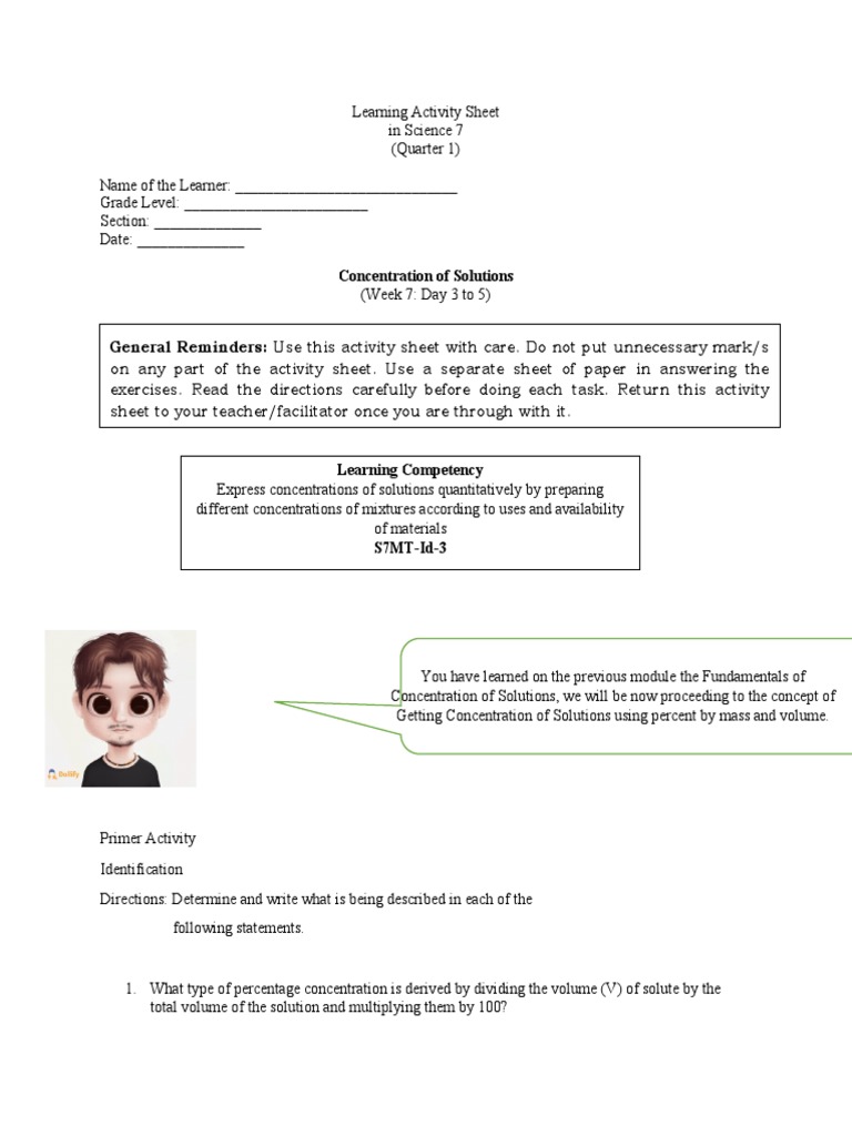 Concentration of Solutions | PDF | Solution | Concentration