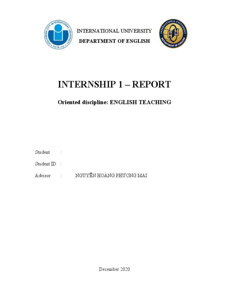 English Teaching Internship Report | PDF | Career & Growth