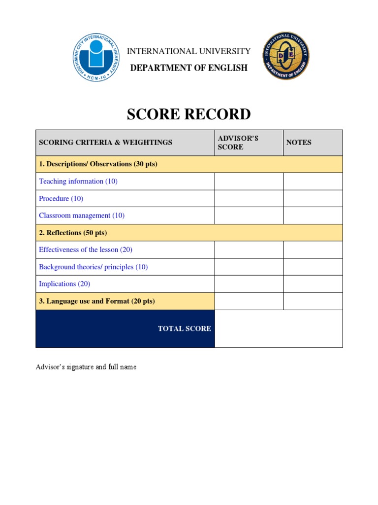 Internship 1 - Criteria (ET) 2020 | PDF | Career & Growth