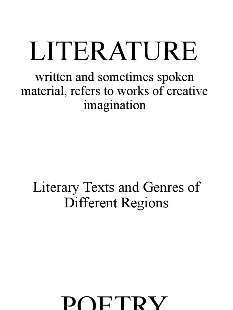 Literary Texts and Genres of Different Regions | PDF | Creative ...