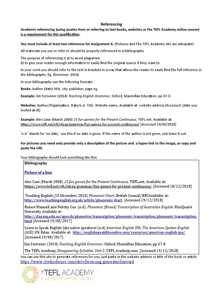 Referencing | PDF | English Language | Bibliography