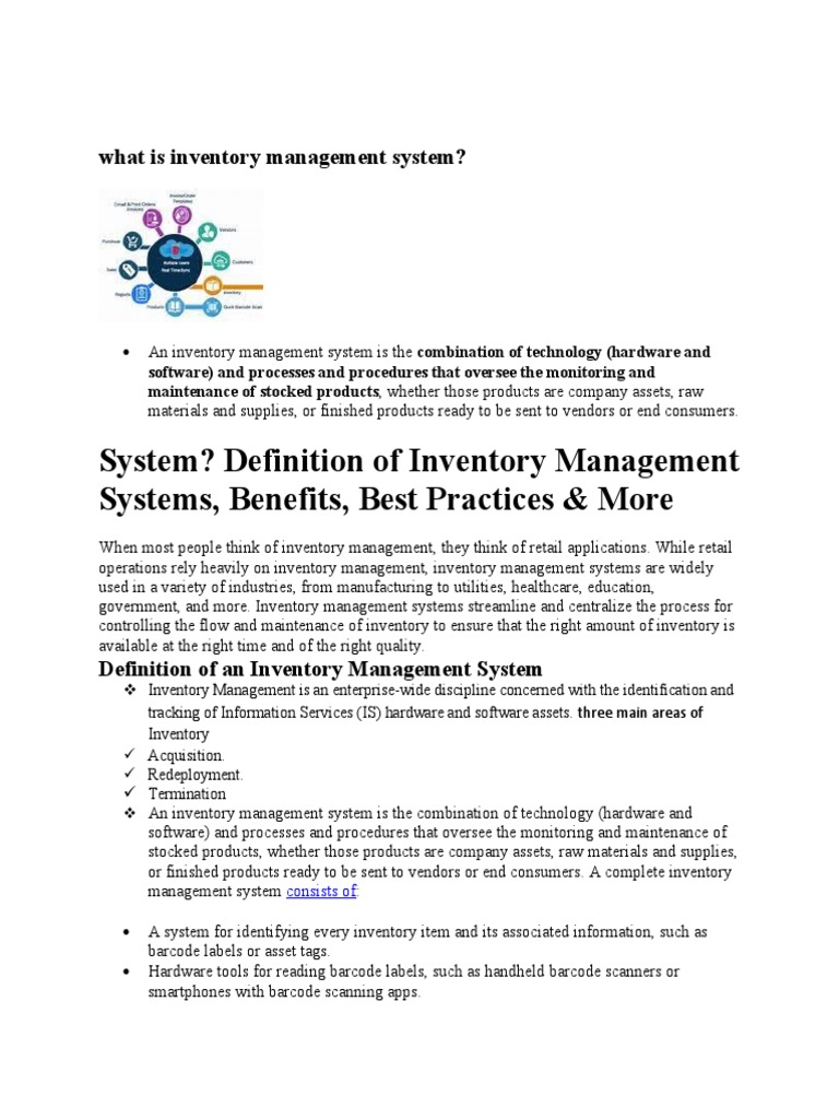 System? Definition of Inventory Management Systems, Benefits, Best ...