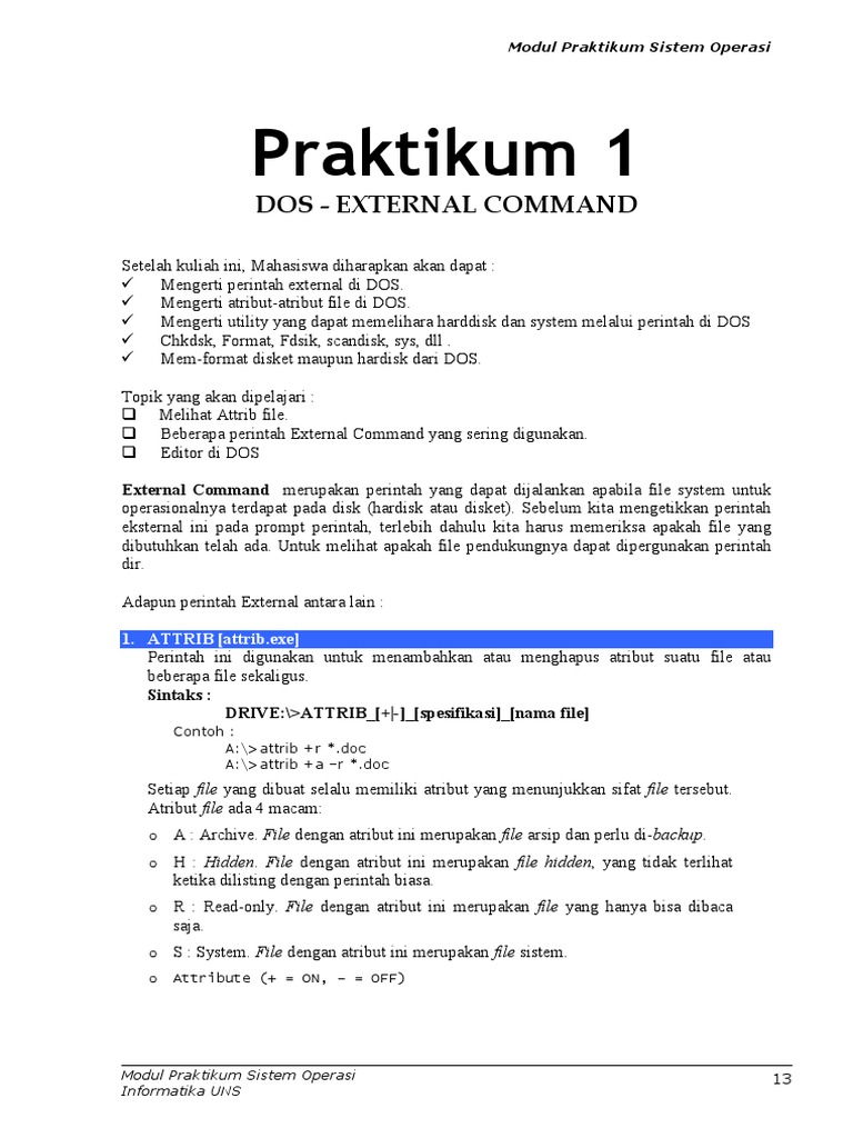 Modul 2 - Dos Eksternal Command | PDF