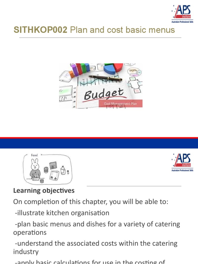 SITHKOP002 Plan and Cost Basic Menu | PDF | Menu | Restaurants