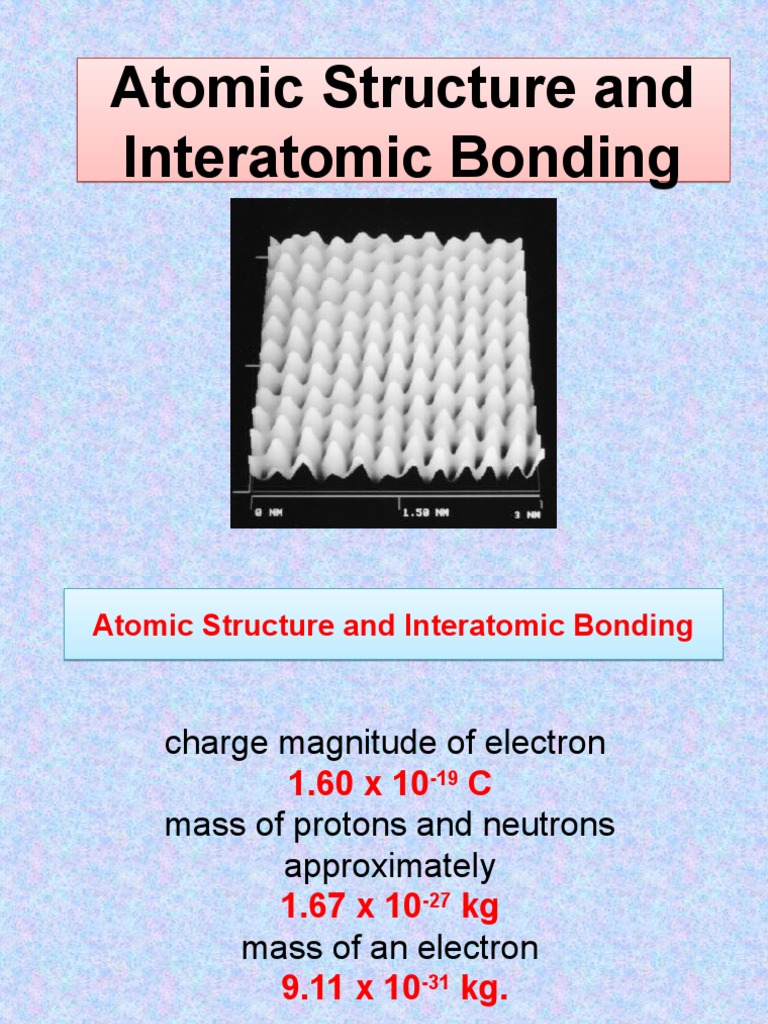 Atomic Structure and Interatomic Bonding Atomic Structure and Interatomic Bonding | PDF ...