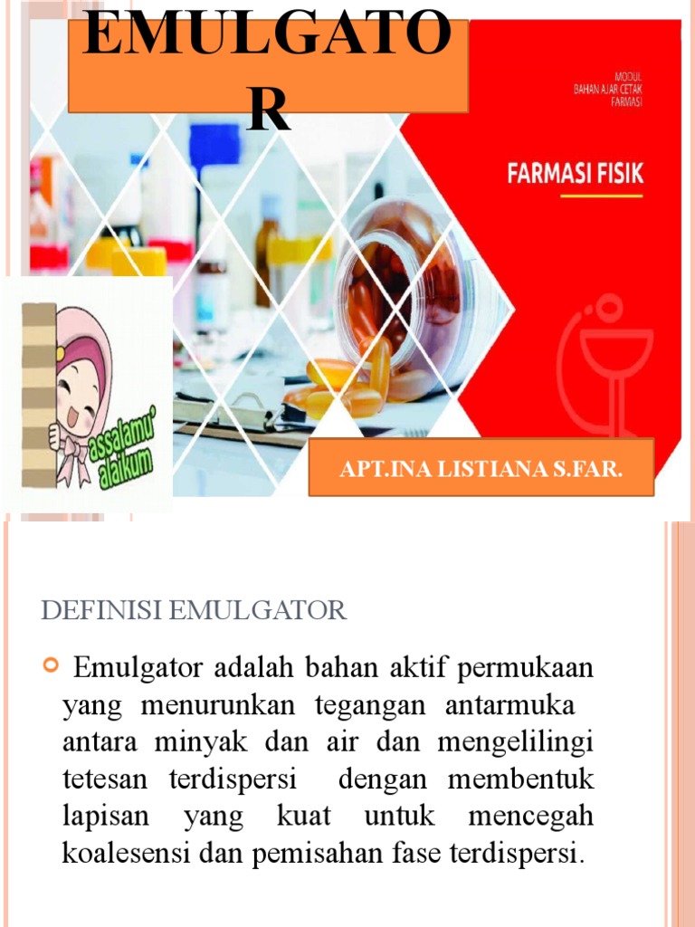 Emulgator: Definisi, Sifat, dan Mekanisme | PDF | Sains & Matematika