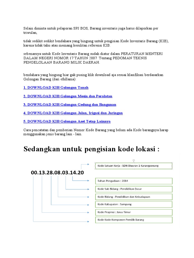 Kode Inventaris Barang | PDF