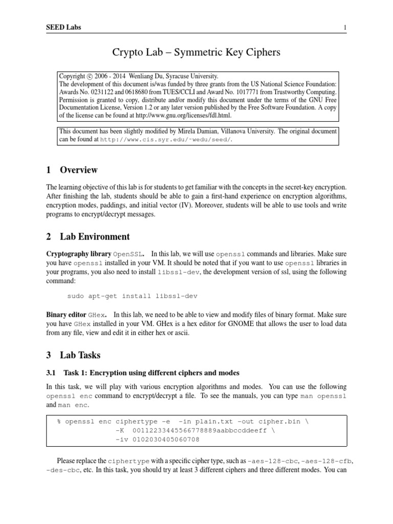 Crypto Lab - Symmetric Key Ciphers: 3.1 Task 1: Encryption Using Different Ciphers and Modes ...