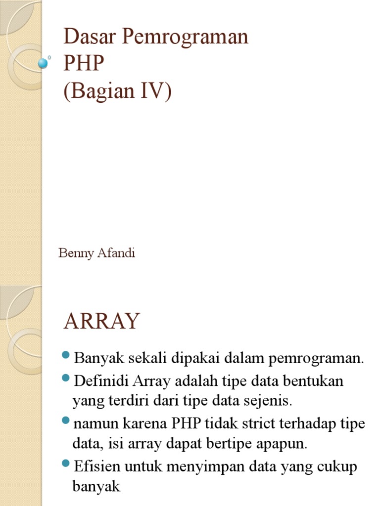 Array Dan Fungsi PHP | PDF